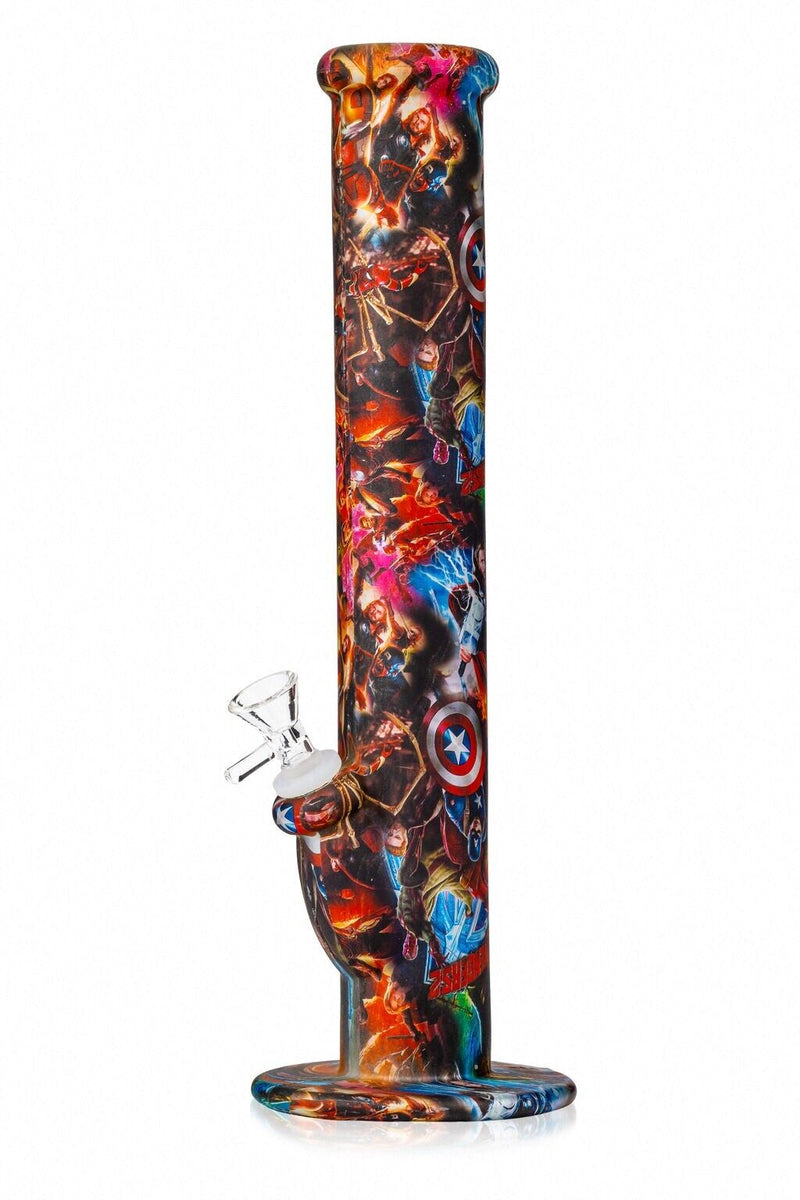 Avengers Glow In The Dark Silicone Tube Bong – Crazy Donkey Glass